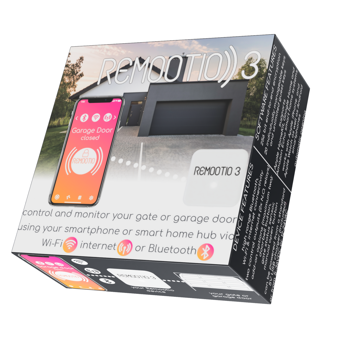Remootio 3 + Sensor + Power Adapter smart gate and garage door opener